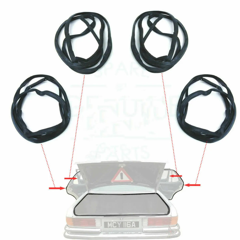 Mercedes-Benz W116 Door Weatherstrip Rubber Seal Set (1972-1980 ...