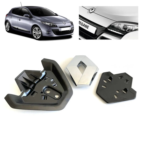 Renault Front Grill Diamond Badge Emblem Kit 8200341241 – Genuine Motors